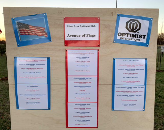 Alton Area Optimist Club Flag Program Salutes Vets On Various Holidays ...