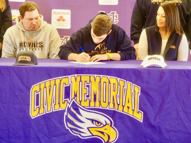 Civic Memorial football stars Brayden Pierce and Travis Wallace sign ...