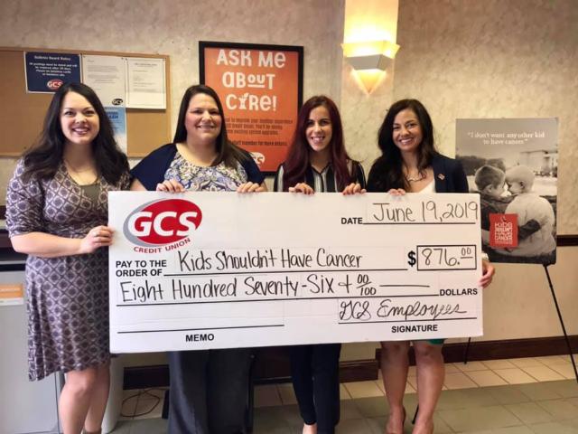 GCS Credit Union Employees Raise $876 in June for Kids Shouldn't Have ...